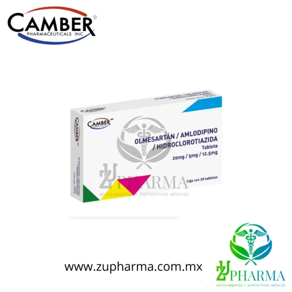 Olmesartán / Amlodipino / Hidroclorotiazida 20 mg / 5 mg / 12.5 mg Caja ...